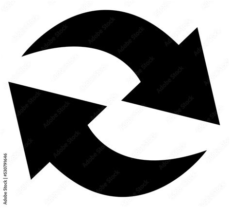 Two Curved Arrows Pointing In Opposite Directions Black Double Sharp Arrow Opposite Directions