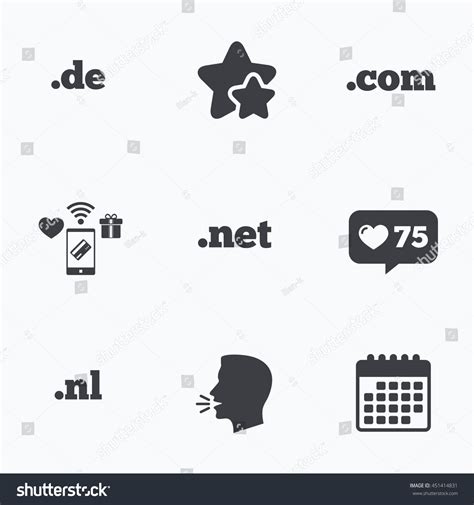 Toplevel Internet Domain Icons De Com Stock Vector Royalty Free 451414831 Shutterstock