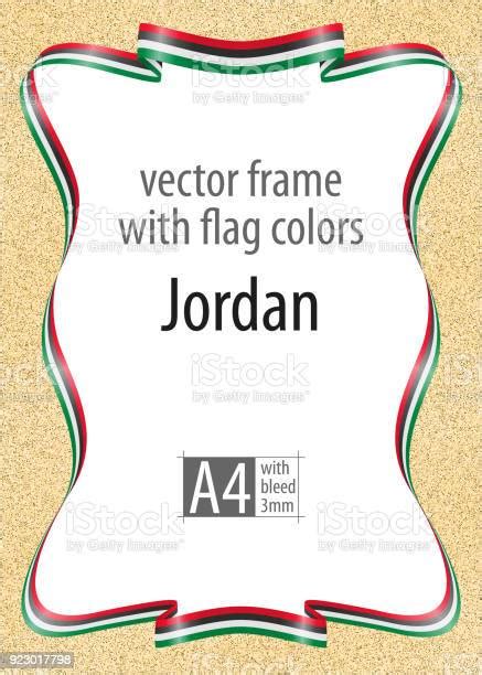 프레임과 요르단 플래그 인증서 및 학위에 대 한 서식 파일 요소 색상의 리본 테두리 벡터와 피 3 M M 공란에 대한 스톡 벡터 아트 및 기타 이미지 Istock