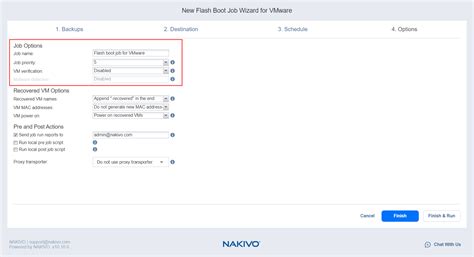 Vmware Vsphere Flash Boot Job Wizard Options