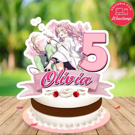 Mitsuri Birthday Cake Topper Template Printable Wowtemp