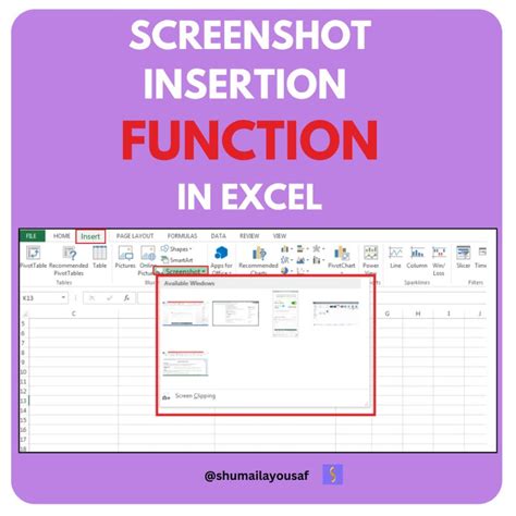 Shumaila Yousaf On Linkedin Excel Insertscreenshot Exceltips