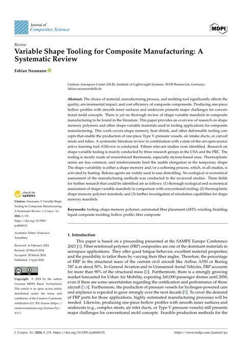 Pdf Variable Shape Tooling For Composite Manufacturing A Systematic Review