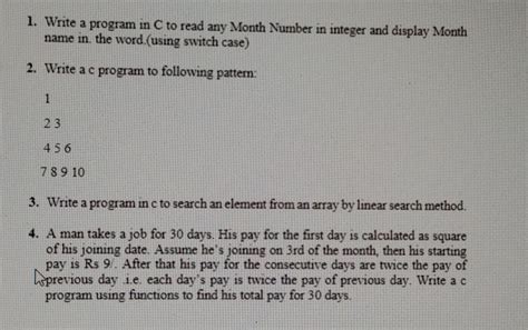 solved 1 write a program in c to read any month number in