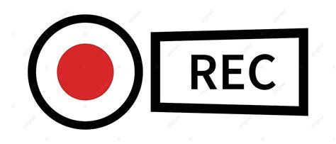 recording button and rec logo vector black reporter square vector