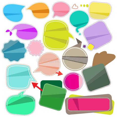 Speech Bubbles And Banners For Inserting Short Messages Stock