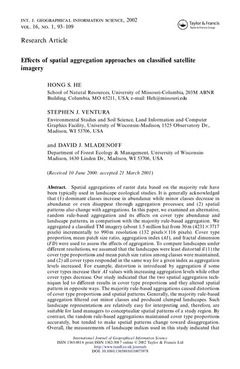 Pdf Effects Of Spatial Aggregation Approaches On Classified Satellite