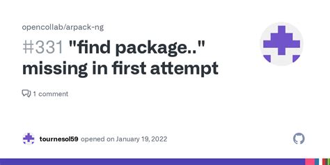 find package missing in first attempt · issue 331 · opencollab