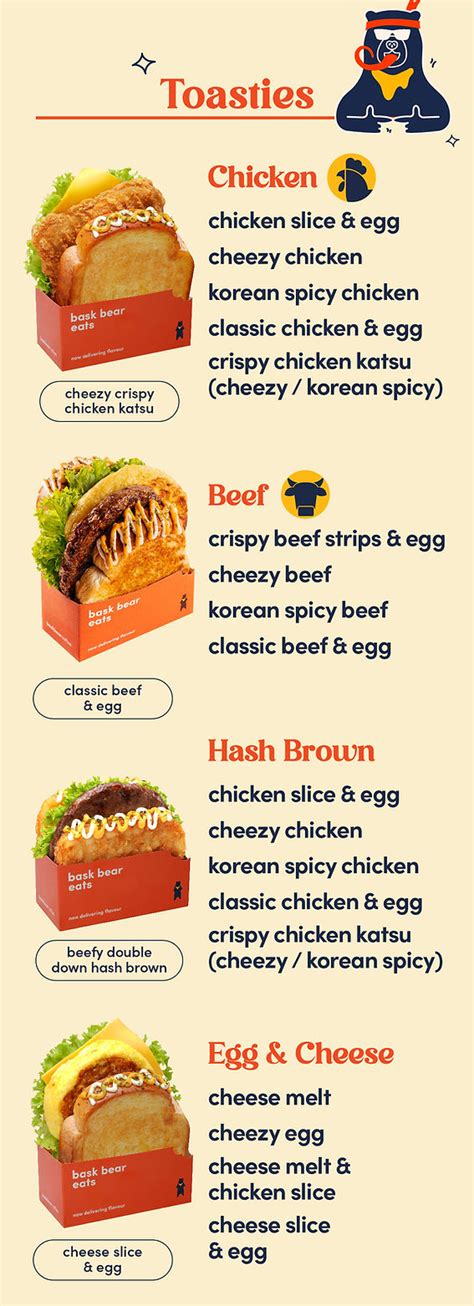 Menu Bask Bear Coffee Now Delivering Flavour