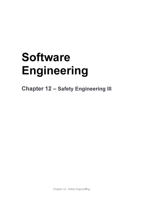 Software Engineering Ch12 Safety Engineering Lecture 3 Software Engineering Chapter 12