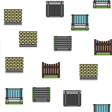 Fence And Gate Exterior Security Vector Seamless Pattern Vector Art At Vecteezy