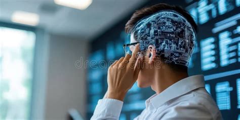 Futuristic Concept Of Ai Integration With Human Brain Analyzing Data Streams Digital Environment