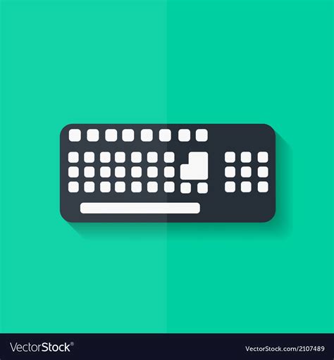 Computer Keyboard Web Icon Flat Design Royalty Free Vector