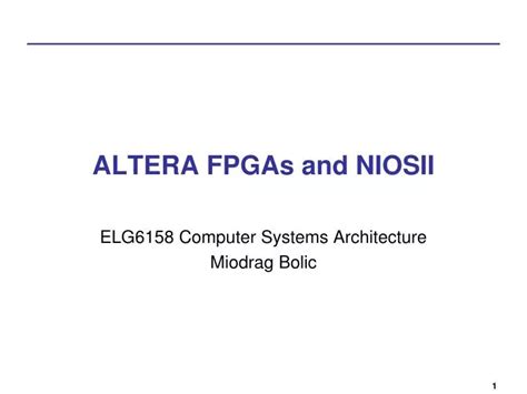 Ppt Altera Fpgas And Niosii Powerpoint Presentation Free Download