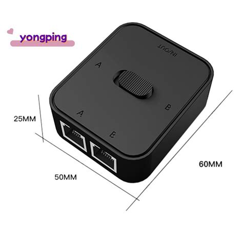 2 พอร์ต Gigabit Network Switch Rj45 Switch Network Splitter Cable Extender 2 Way External