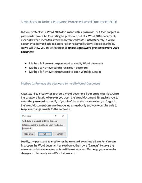 How To Unlock A Protected Word Document Wesbanks