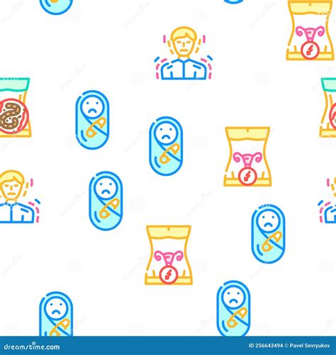 Sick Health Problem And Allergy Vector Seamless Pattern Stock Illustration Illustration Of