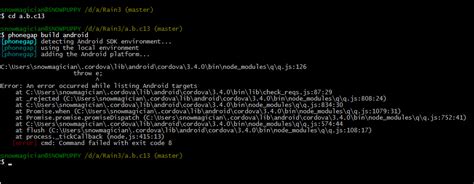Android Getting An Error Message Under Phonegap Stack Overflow