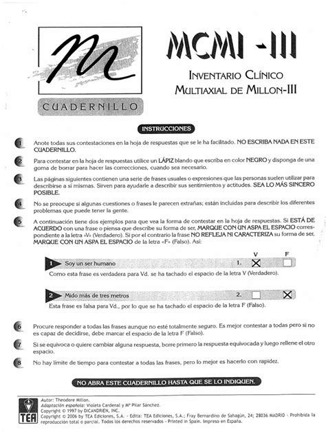 Mcmi Iii Prueba Pdf