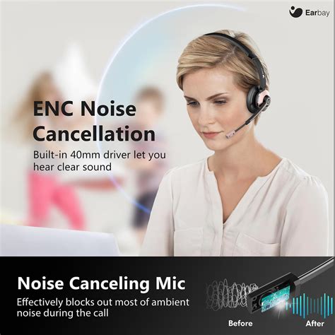 17 Wireless Headset Bluetooth Headset With Microphone Noise Canceling Earbay Direct