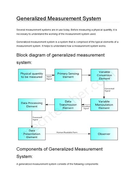 Generalized Measurement System Signal Electrical Engineering
