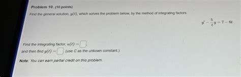 Solved Problem 10 10 Points Find The Generat Solution