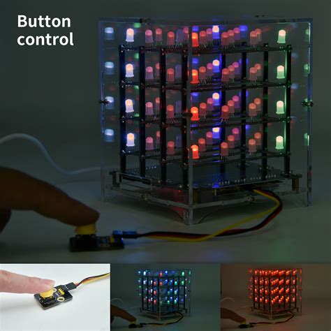 Keyestudio 4x4x4 Rgb Led Cube Electronic Kit For Arduino Starter Kit