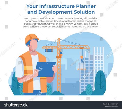 Infrastructure Construction Flat Illustration Concept Stock Vector Royalty Free 2088623524