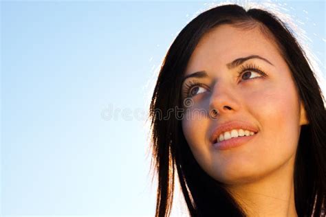 Beautiful Young Woman Outdoor Stock Image Image Of Cloud Freedom