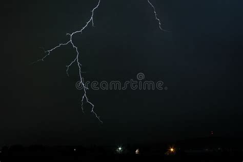 Cloud Air Lightning Discharge Which Does Not Reach The Ground Stock