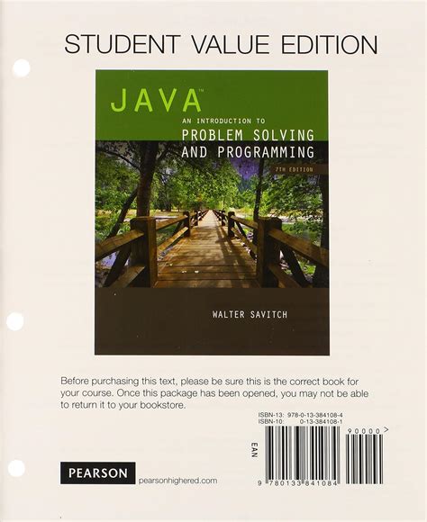 Java An Introduction To Problem Solving And Programming Student Value Edition 7th Edition