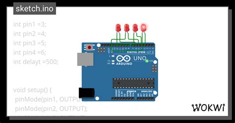 juego de luces con binarios wokwi esp32 stm32 arduino simulator