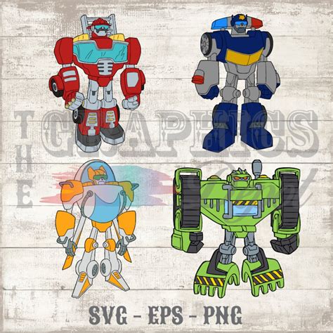 Rescue Bots Svg Eps Png Files Digital Download Rescue Bots Cut File