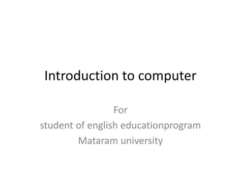 PPT Introduction To Computer PowerPoint Presentation Free Download ID 6950560