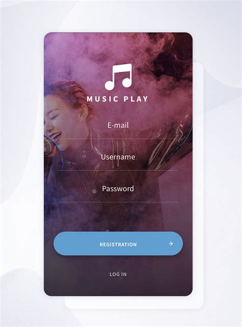 Ui 디자인 음악 App 로그인 인터페이스 디자인 이미지 사진 401774572 무료 다운로드