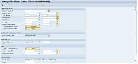 REISPLDP SAP Tcode Info System Parcels Develop Plan