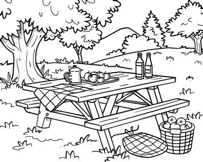 Picnic Coloring Pages