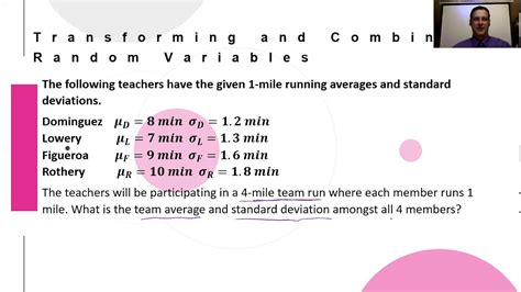 Ap Statistics 62 Transforming And Combining Random Variables Rothery