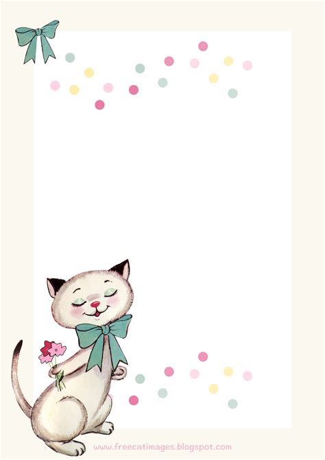Free Printable Vintage Kitty Stationery Freebie