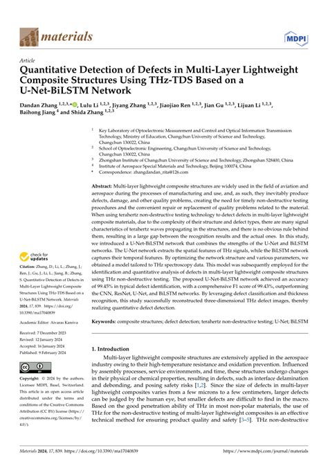 Pdf Quantitative Detection Of Defects In Multi Layer Lightweight