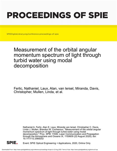 Pdf Measurement Of The Orbital Angular Momentum Spectrum Of Light