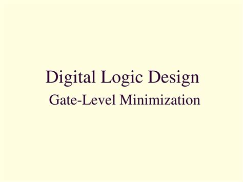 Ppt Digital Logic Design Gate Level Minimization Powerpoint Presentation Id3220803