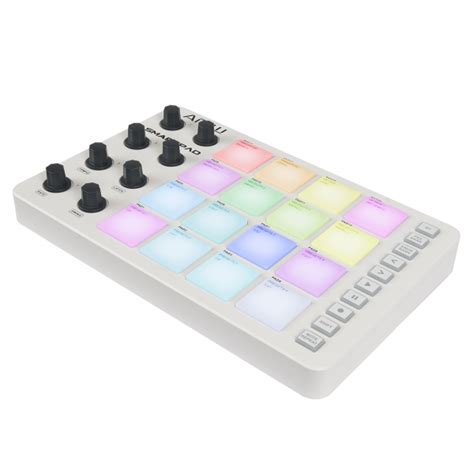 Amw Smartpad White Controlador Midi Usb 16 Pads 8 Knobs Multifunção Bt Daw Li Ion Eletrolegalpro