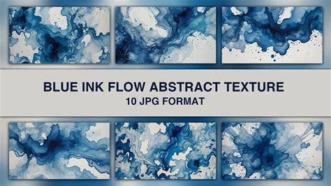 Blue Ink Flow Abstract Texture Background Images Pack Images