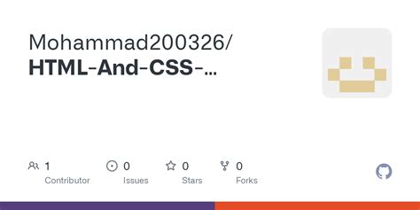 GitHub Mohammad HTML And CSS Template One