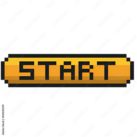 Pixel Buttons Of The Game Interface Box With Pixelated Text Menu Game Buttons Game Menu