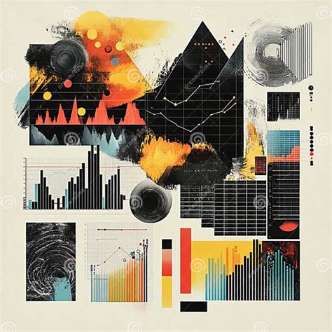 Vivid Graphs And Abstract Data Visualizations Artificial Intelligence Stock Illustration