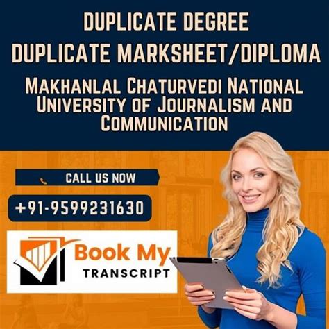 Duplicate Degree Mark Sheet Makhanlal Chaturvedi National University Journalism And