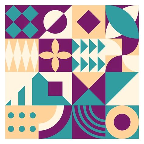 Premium Vector Abstract Bauhaus Geometric Pattern Background Vector
