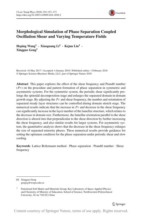 Morphological Simulation Of Phase Separation Coupled Oscillation Shear